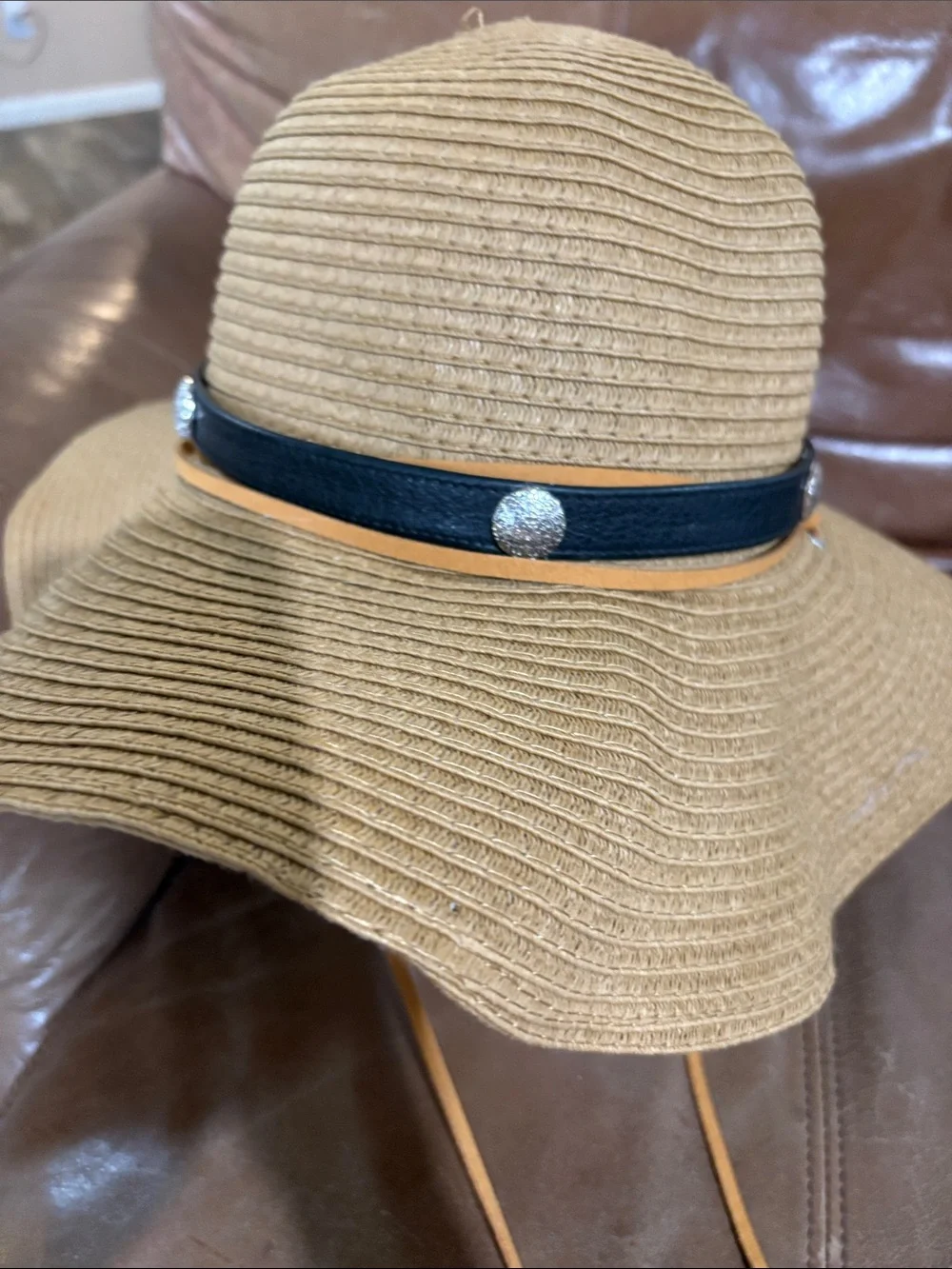 Banana Boat | Accessories | Womens Tan Straw Sun Hat With Black Band ...